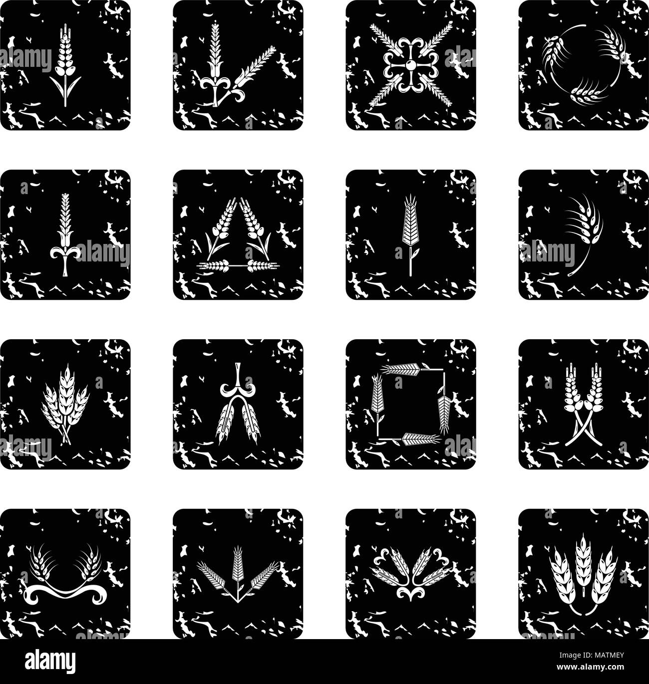 Ear corn icons set grunge vector Stock Vector Image & Art - Alamy
