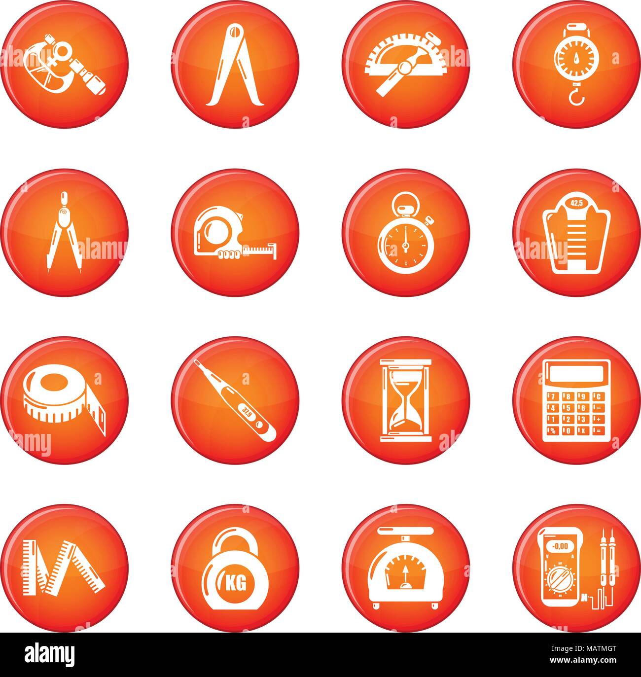 Measure precision icons set red vector Stock Vector Image & Art - Alamy
