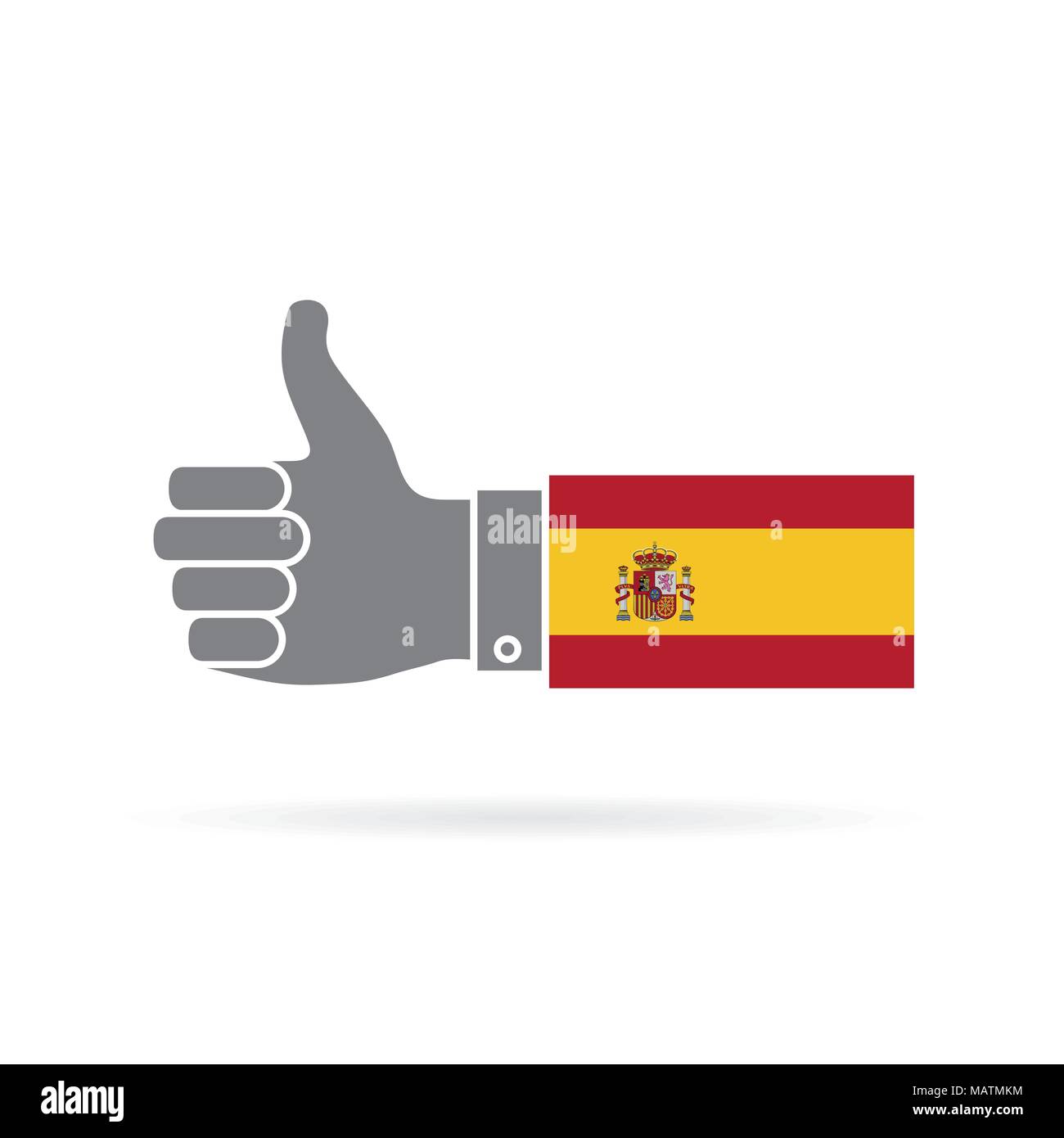 Spain country flag thumbs up vector icon Stock Vector Image & Art - Alamy