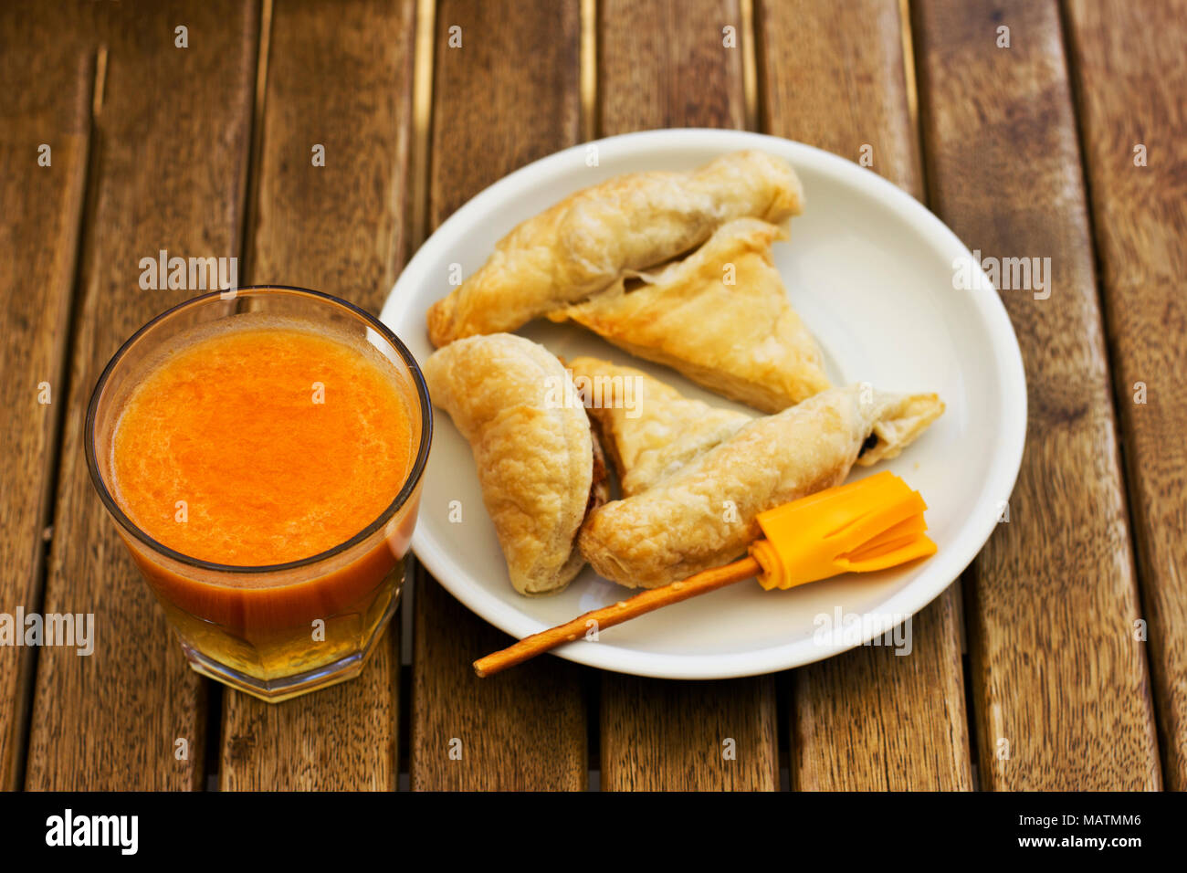 Puff pastry, pumpkin juice and cheese broom from salted cracker and a ...