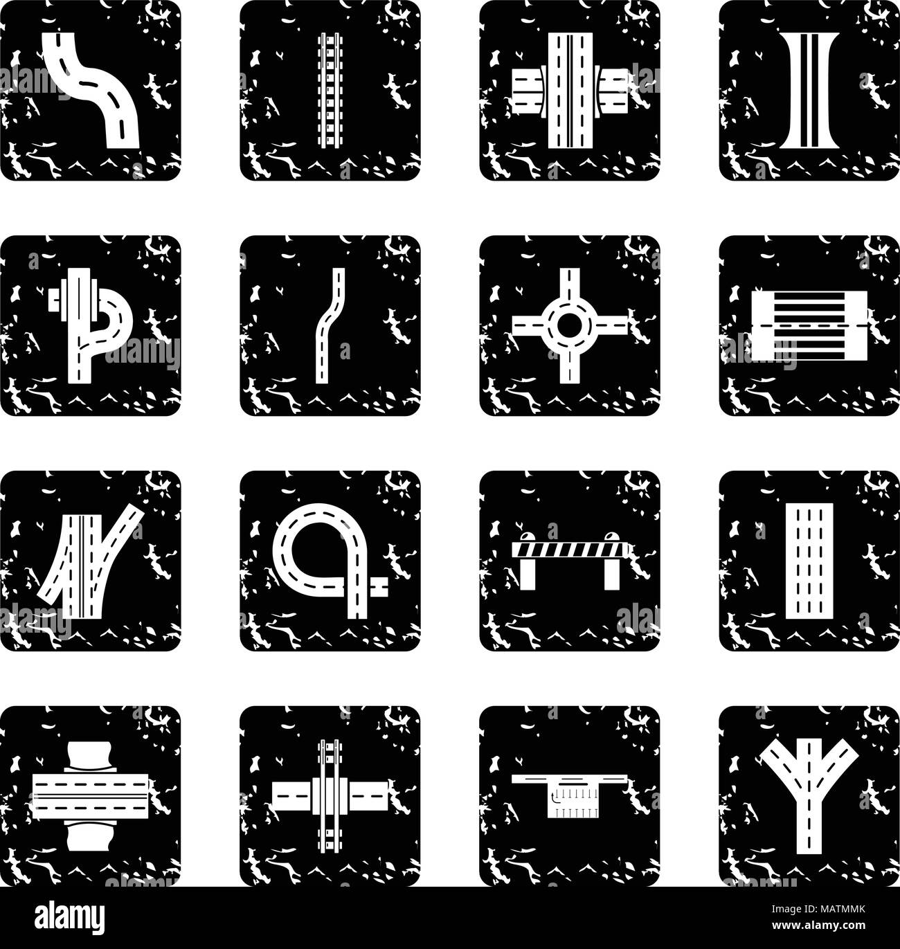 Road parts constructor icons set grunge vector Stock Vector Image & Art ...