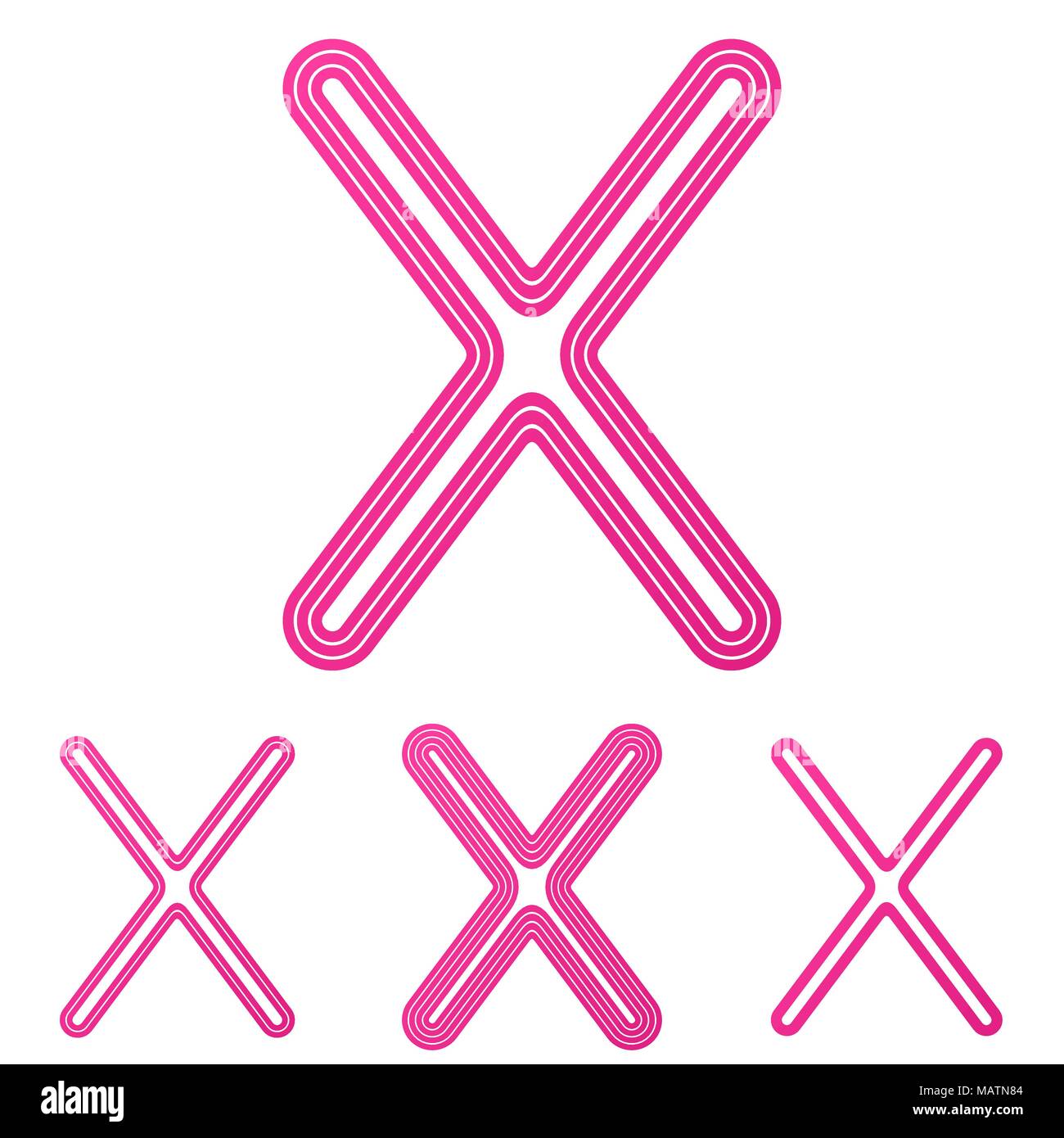 Pink line x logo design set Stock Vector Image & Art - Alamy