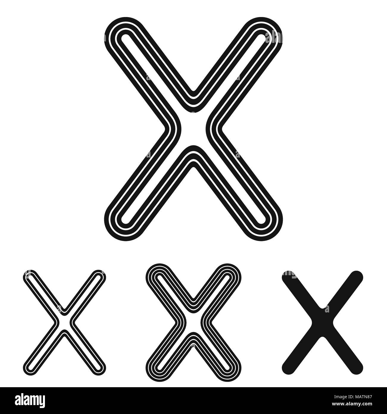 Line x logo design set Stock Vector Image & Art - Alamy