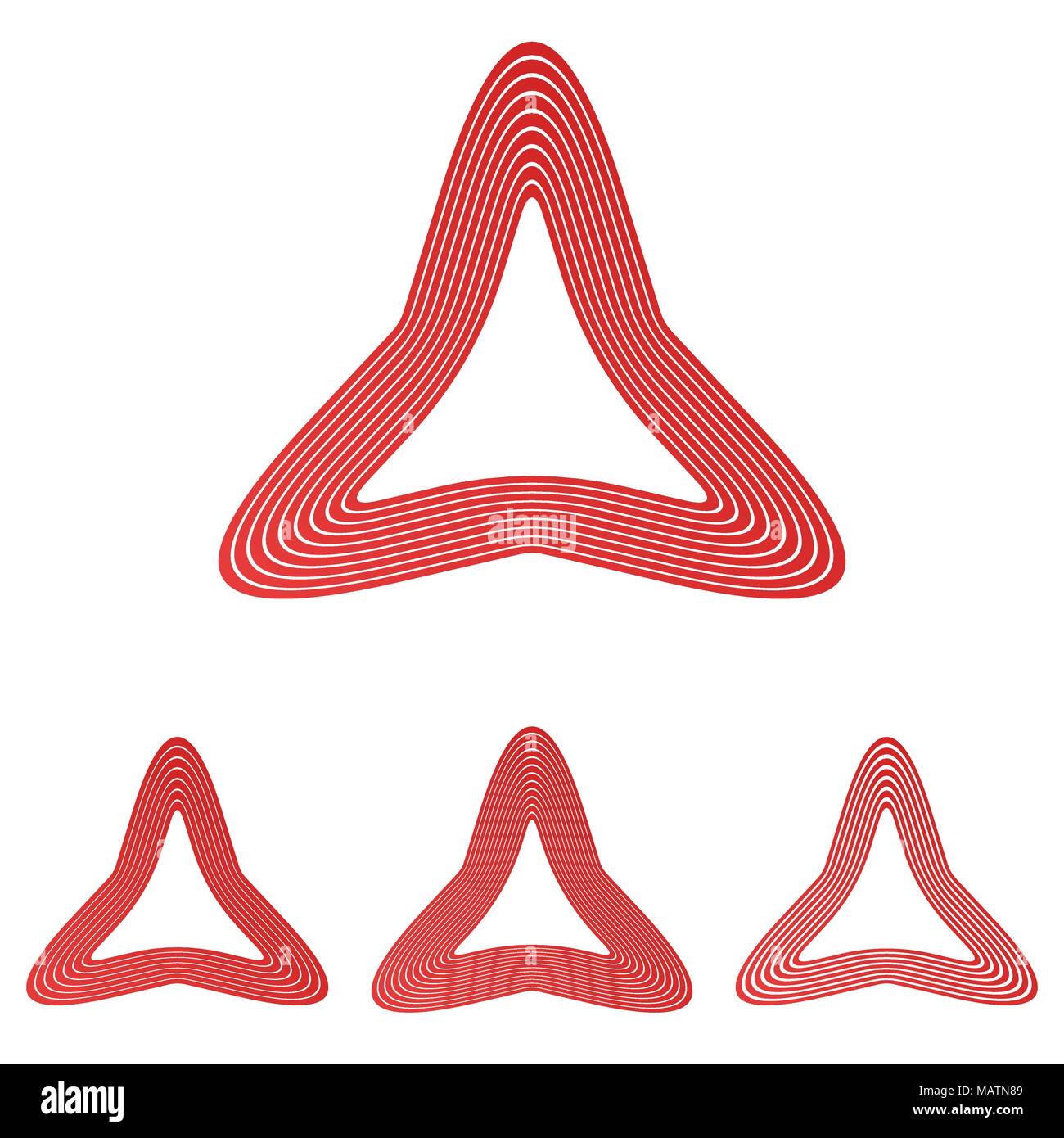 Red line triangle logo design set Stock Vector Image & Art - Alamy