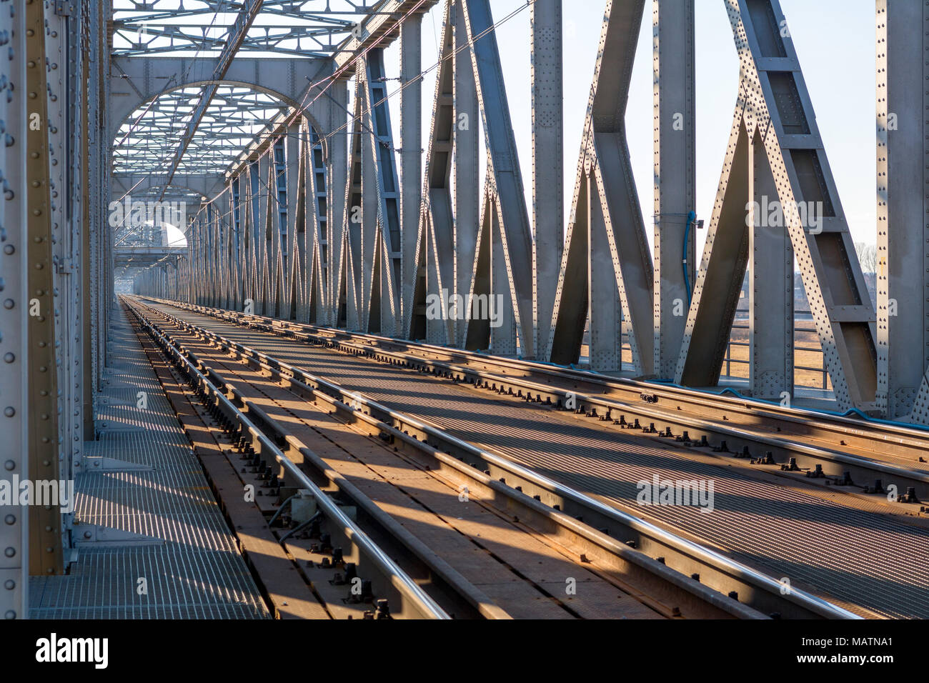 Railway metal bridge in Tczew. Poland Stock Photo - Alamy