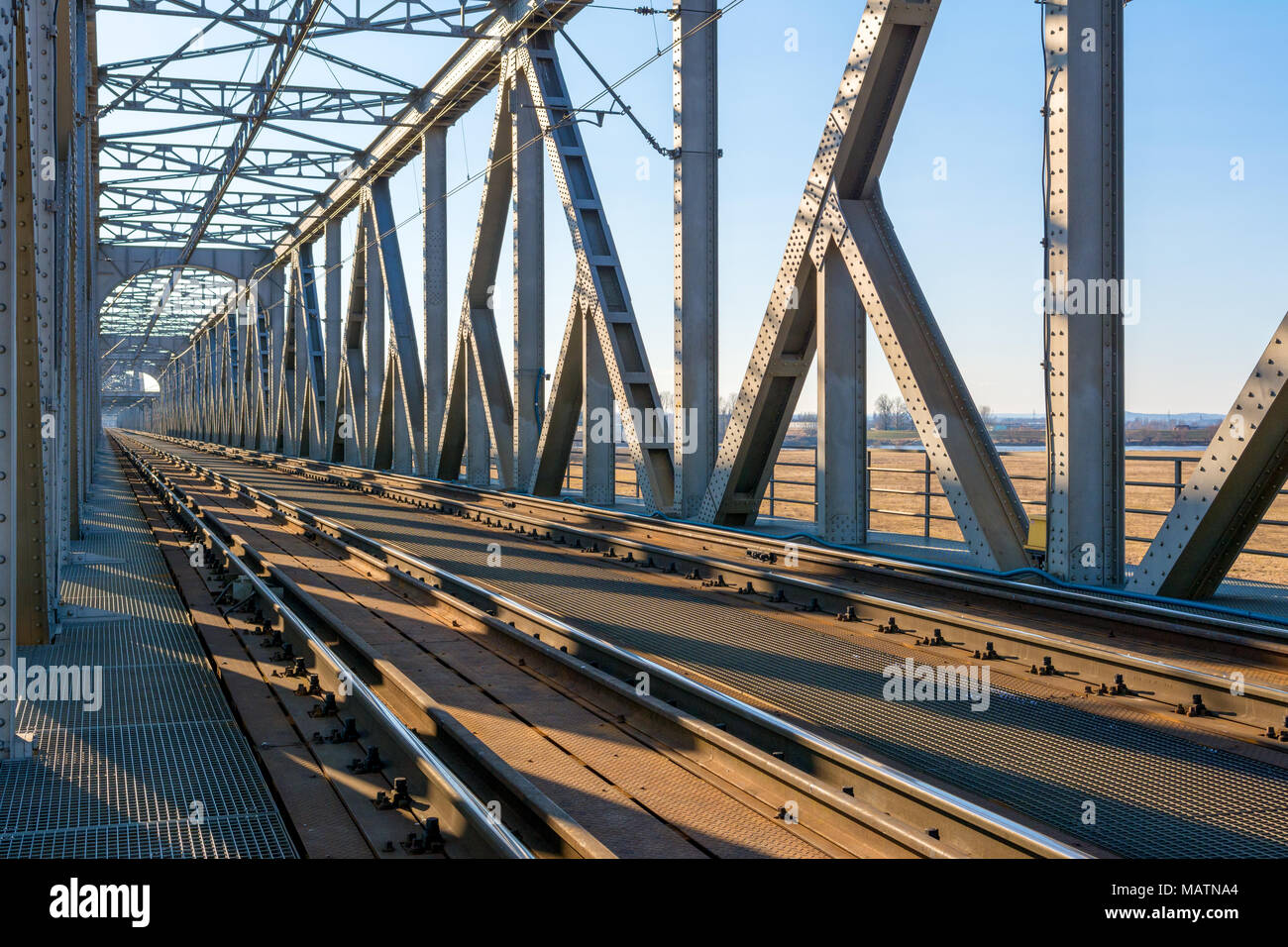 Railway metal bridge in Tczew. Poland Stock Photo - Alamy