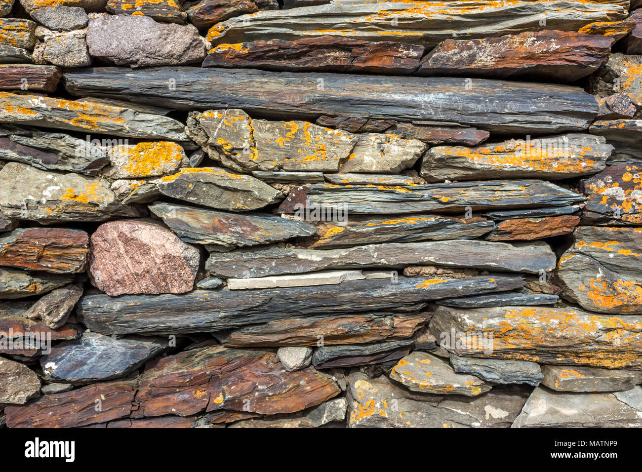 rural stonewall/Typical stone wall in a Caucasus village Stock Photo ...