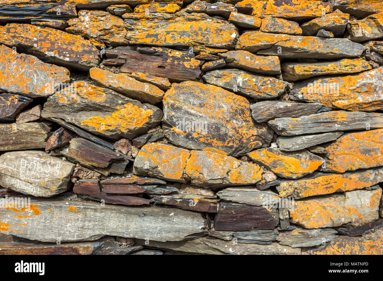 rural stonewall/Typical stone wall in a Caucasus village Stock Photo ...