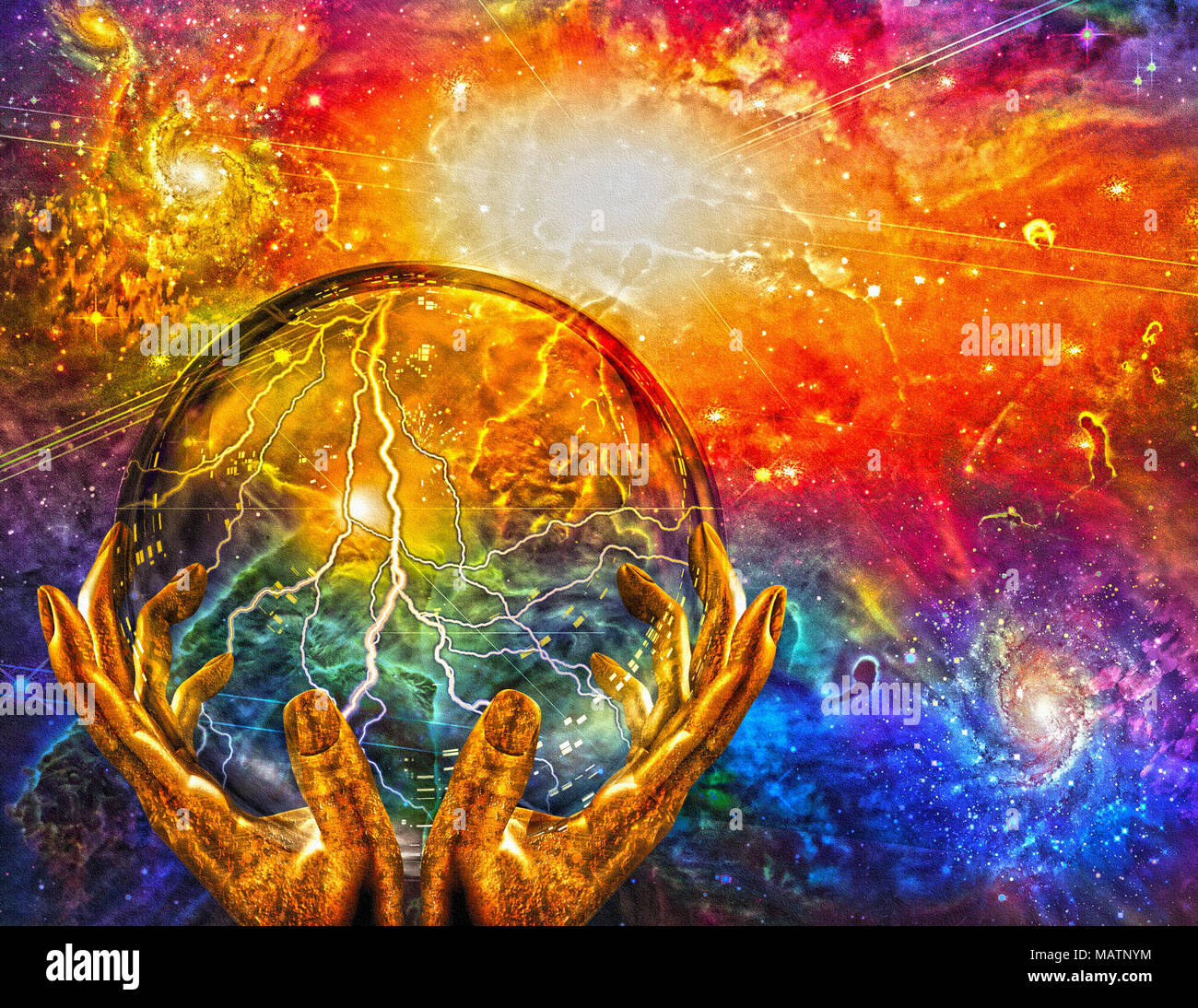 Energy observed in sphere Stock Photo - Alamy