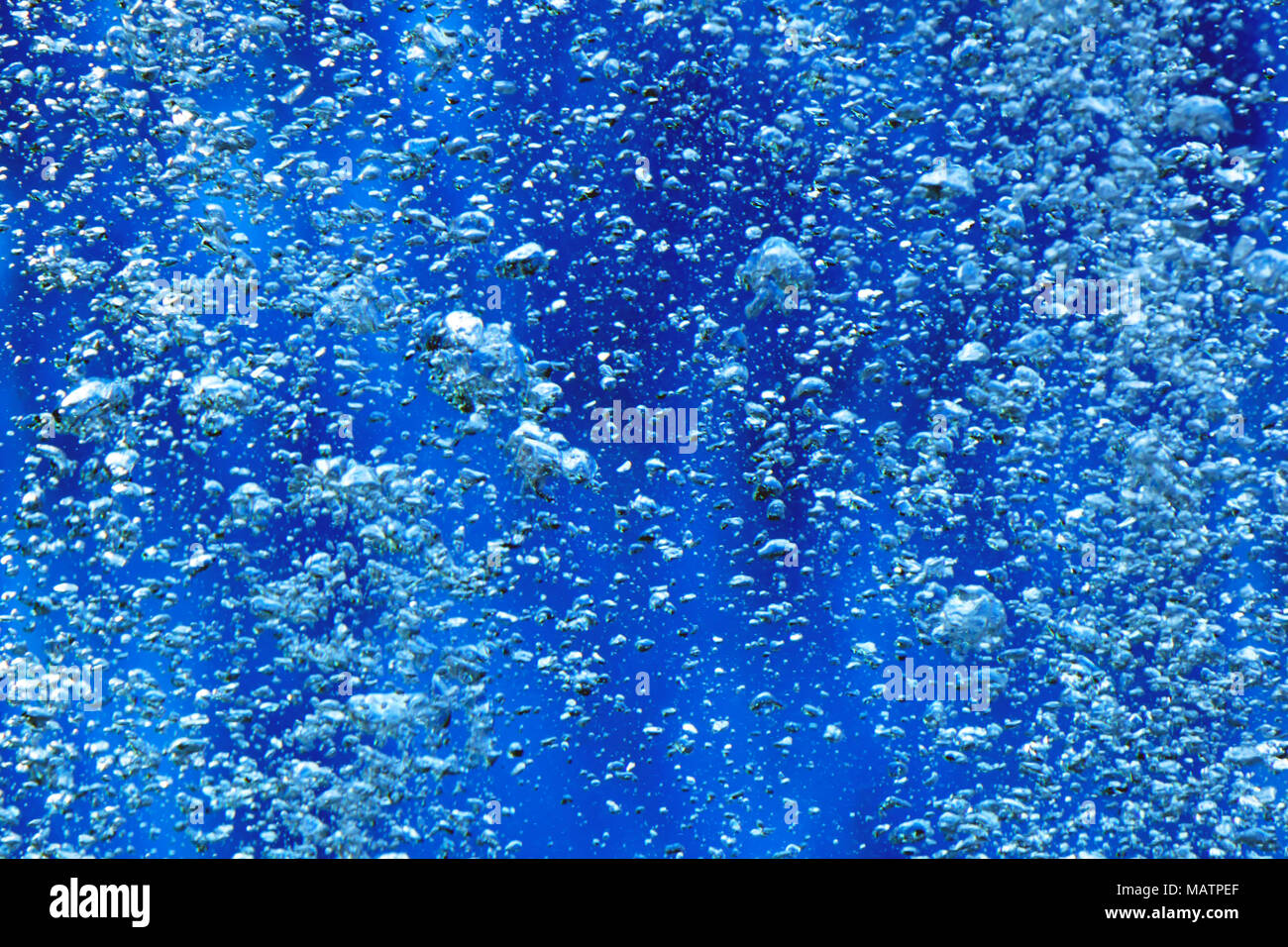Bubbles of Gas in Blue Water Stock Photo - Alamy