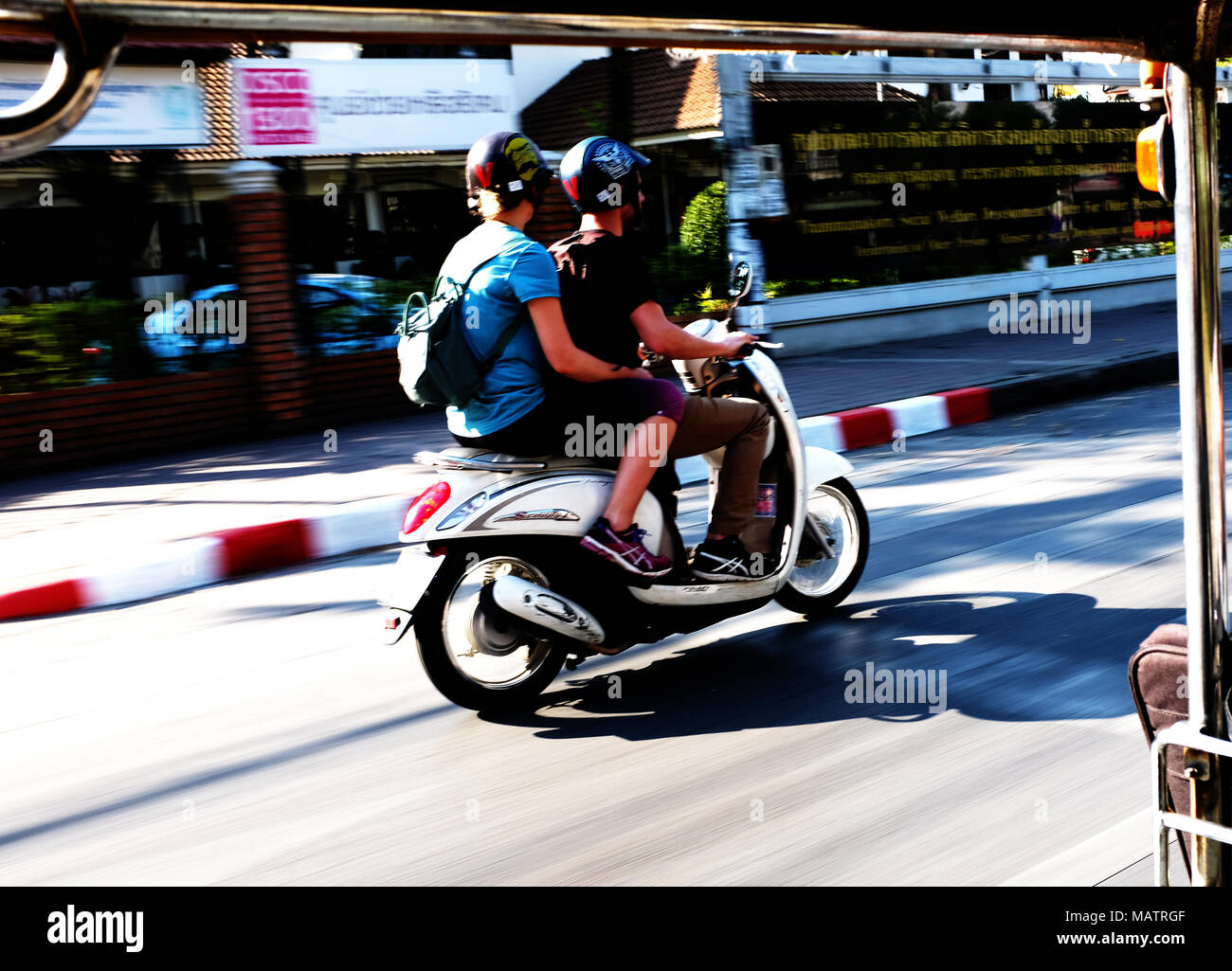 City commute by moped, Chiang MAI Stock Photo - Alamy