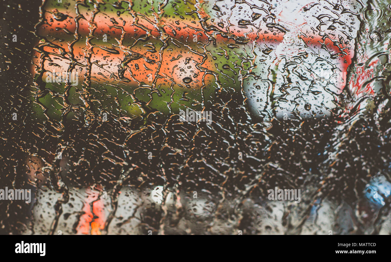 Photograph of a wet car window in car wash Stock Photo - Alamy