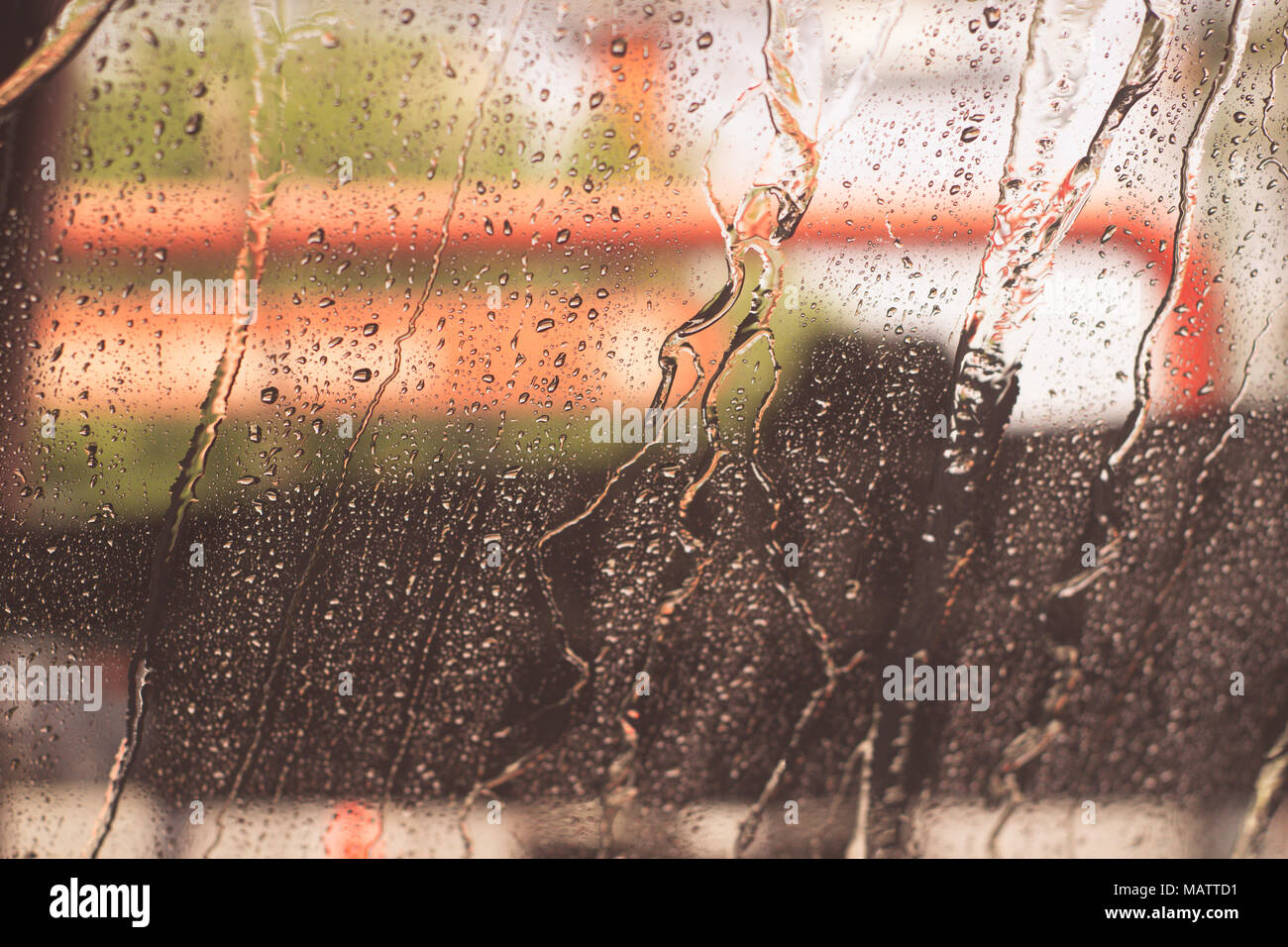 Photograph of a wet car window in car wash Stock Photo - Alamy