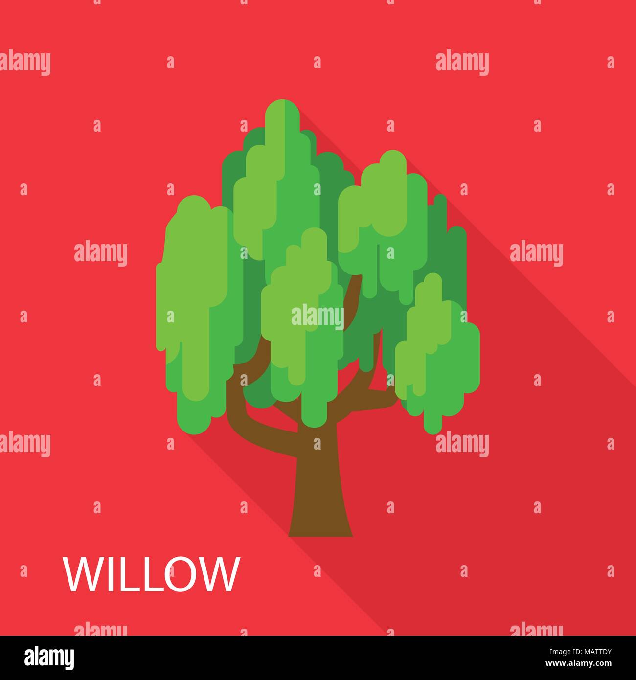Willow icon, flat style Stock Vector Image & Art - Alamy