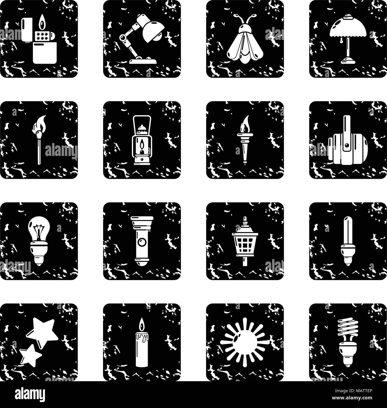 Light source icons set grunge vector Stock Vector Image & Art - Alamy