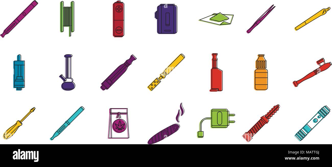 Smoking tools icon set, color outline style Stock Vector Image & Art ...