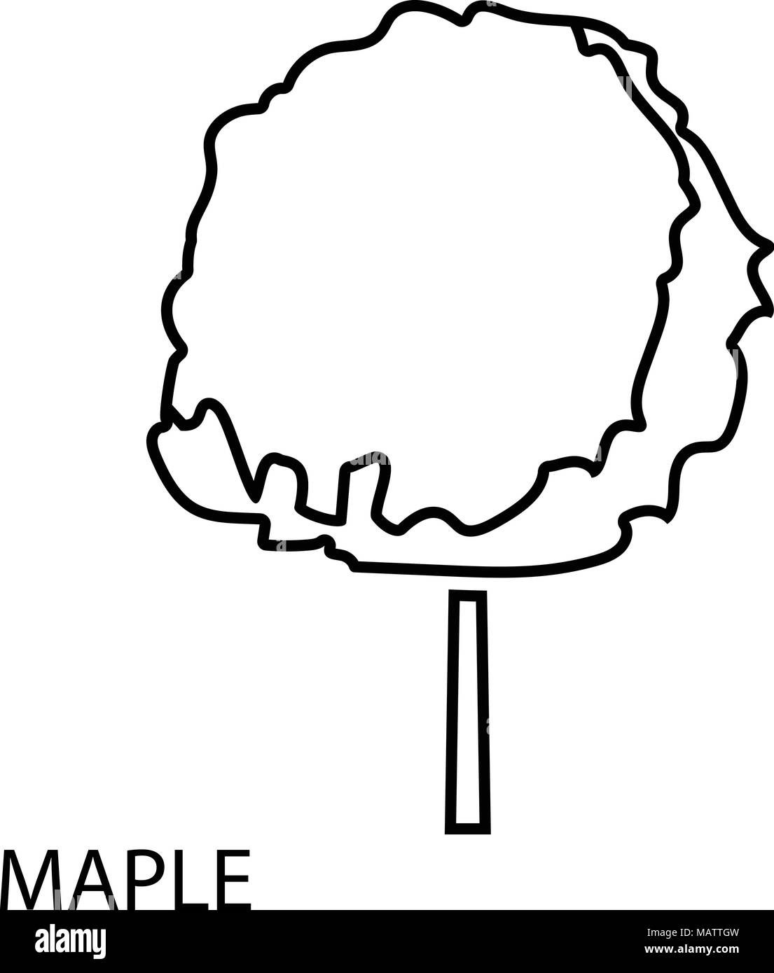 Maple tree icon, outline style Stock Vector Image & Art - Alamy