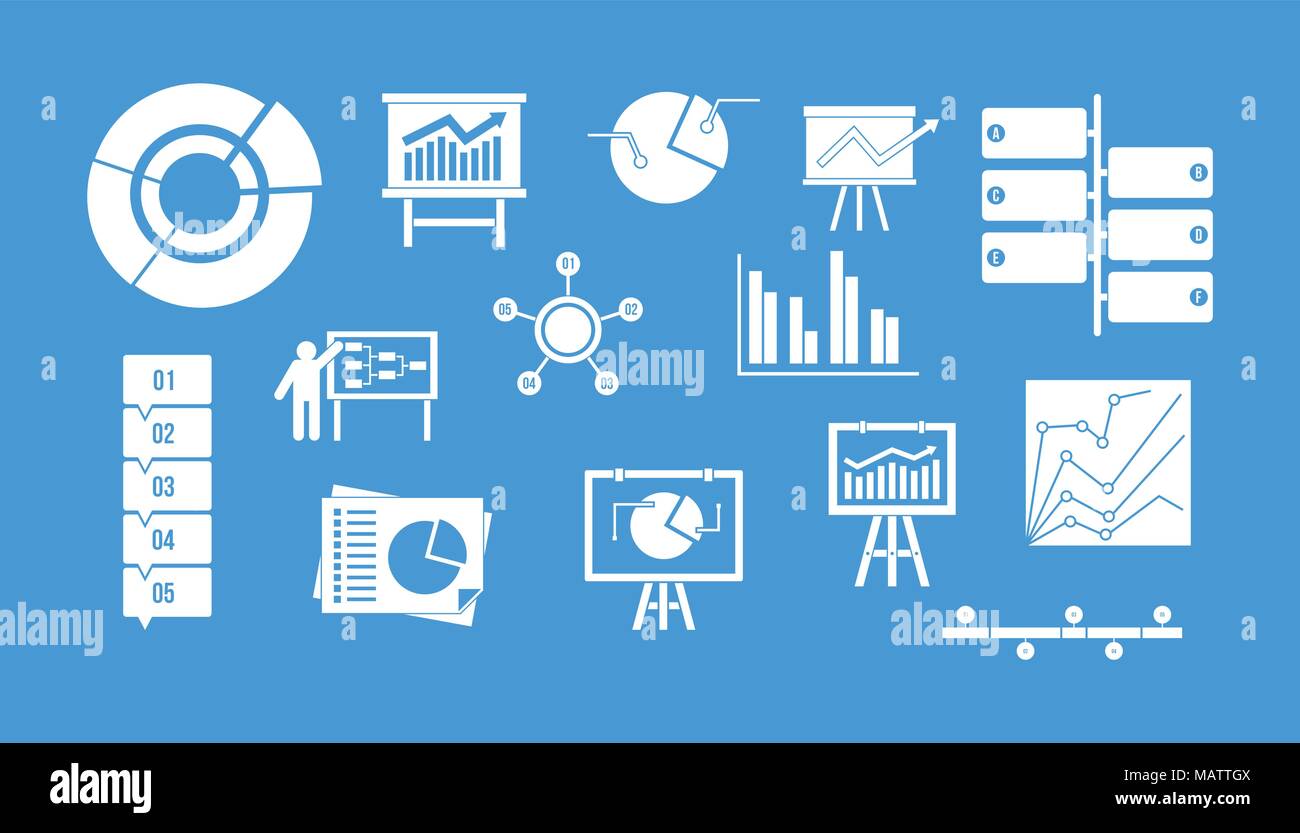 Diagram icon blue set vector Stock Vector Image & Art - Alamy