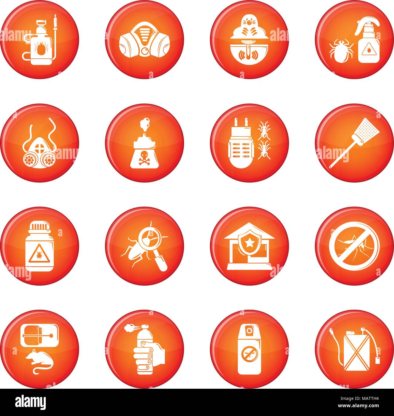 Pest control tools icons set red vector Stock Vector Image & Art - Alamy