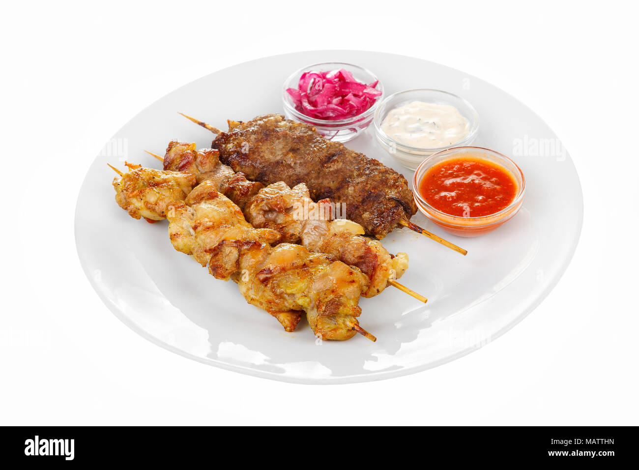 Assortment meat barbecue on Cut Out Stock Images & Pictures - Alamy