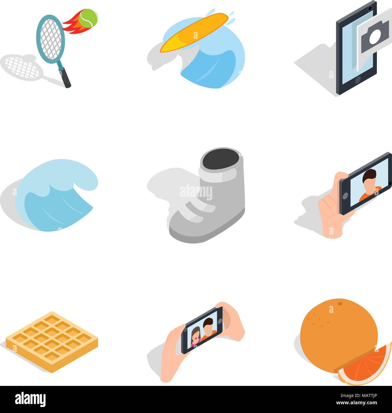 Rest time icons set, isometric style Stock Vector Image & Art - Alamy