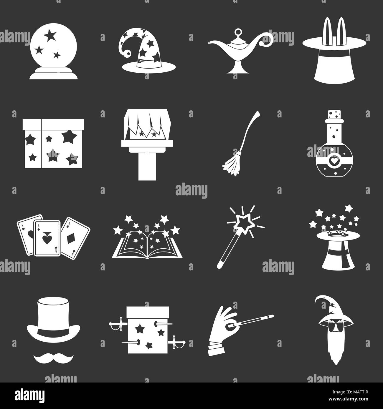 Magic icons set grey vector Stock Vector Image & Art - Alamy