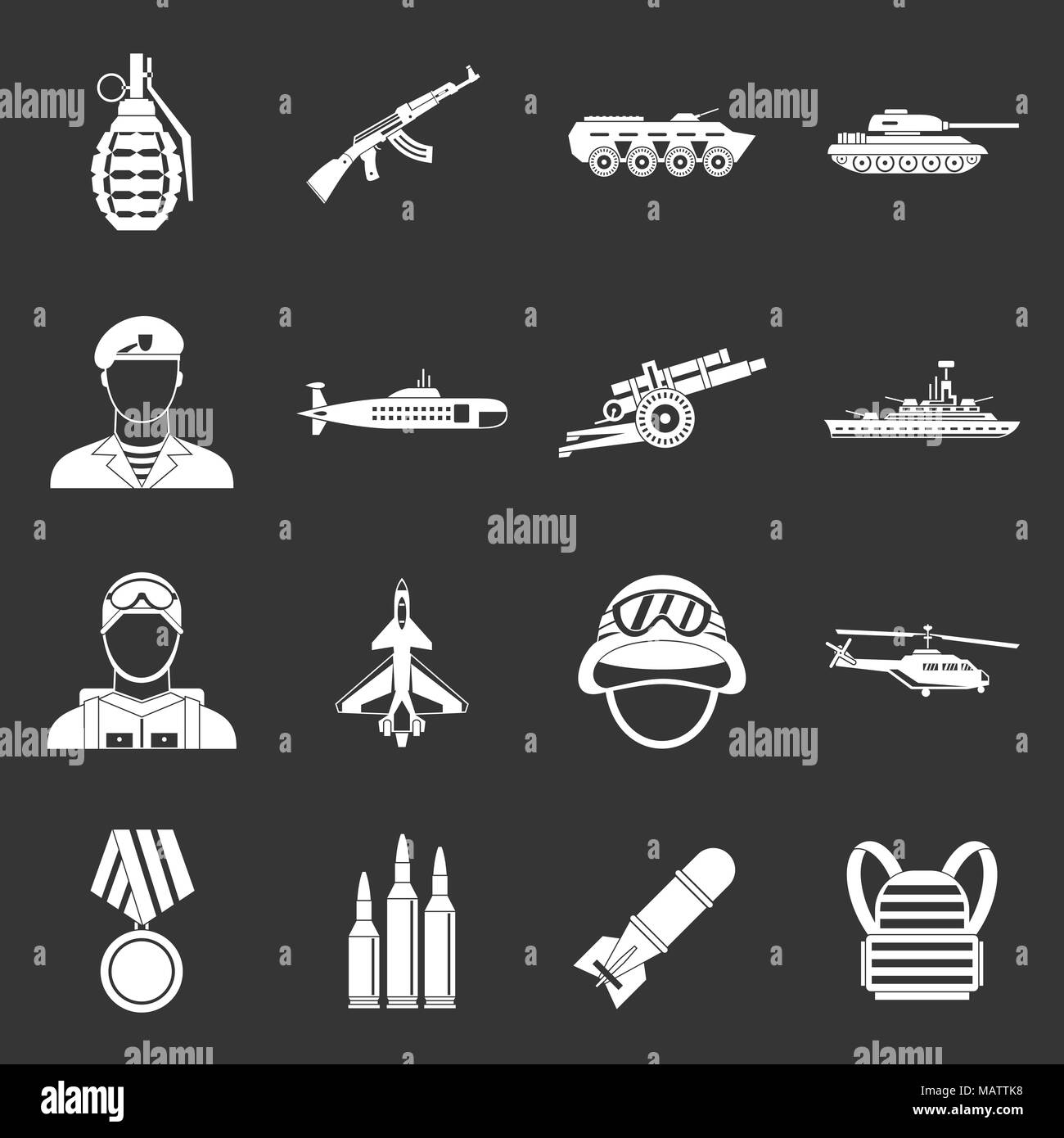 War icons set grey vector Stock Vector Image & Art - Alamy