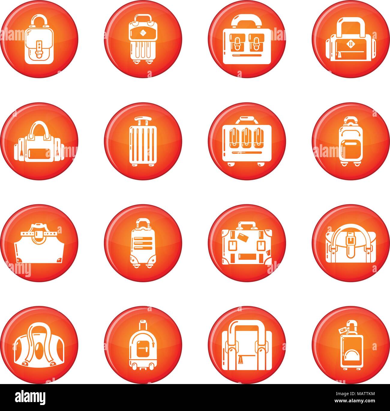 Bag baggage suitcase icons set red vector Stock Vector Image & Art - Alamy