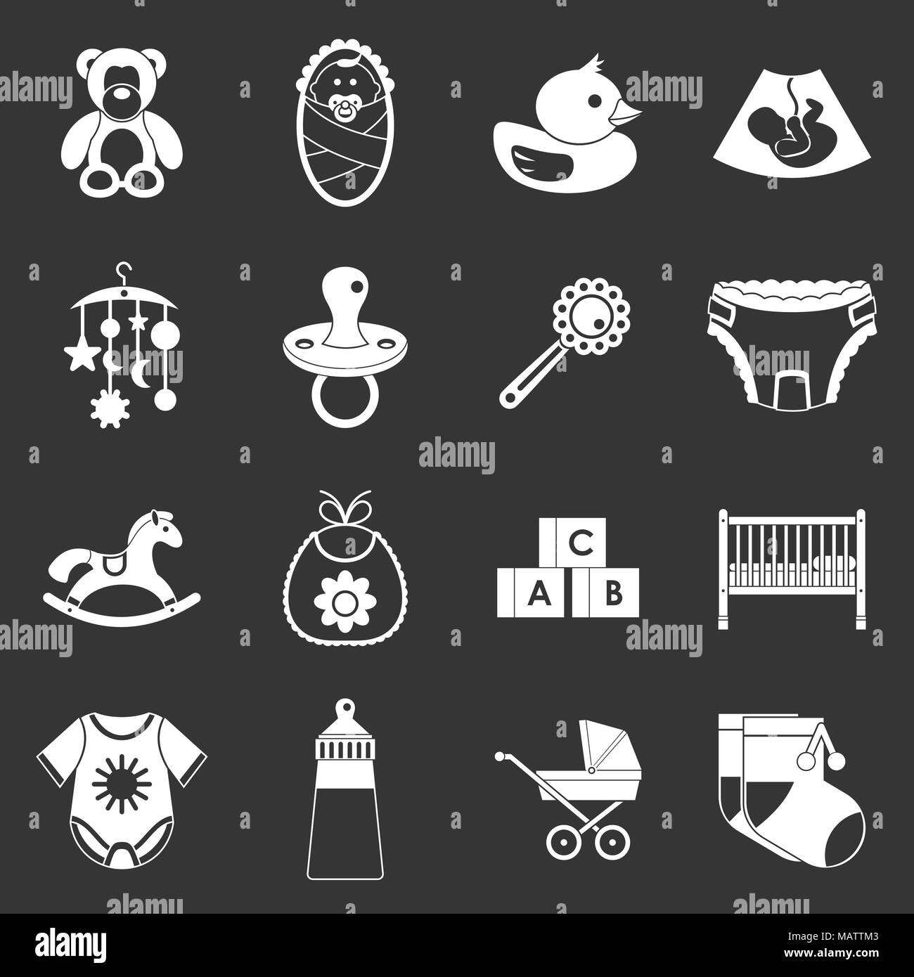 Newborn icons set grey vector Stock Vector Image & Art - Alamy