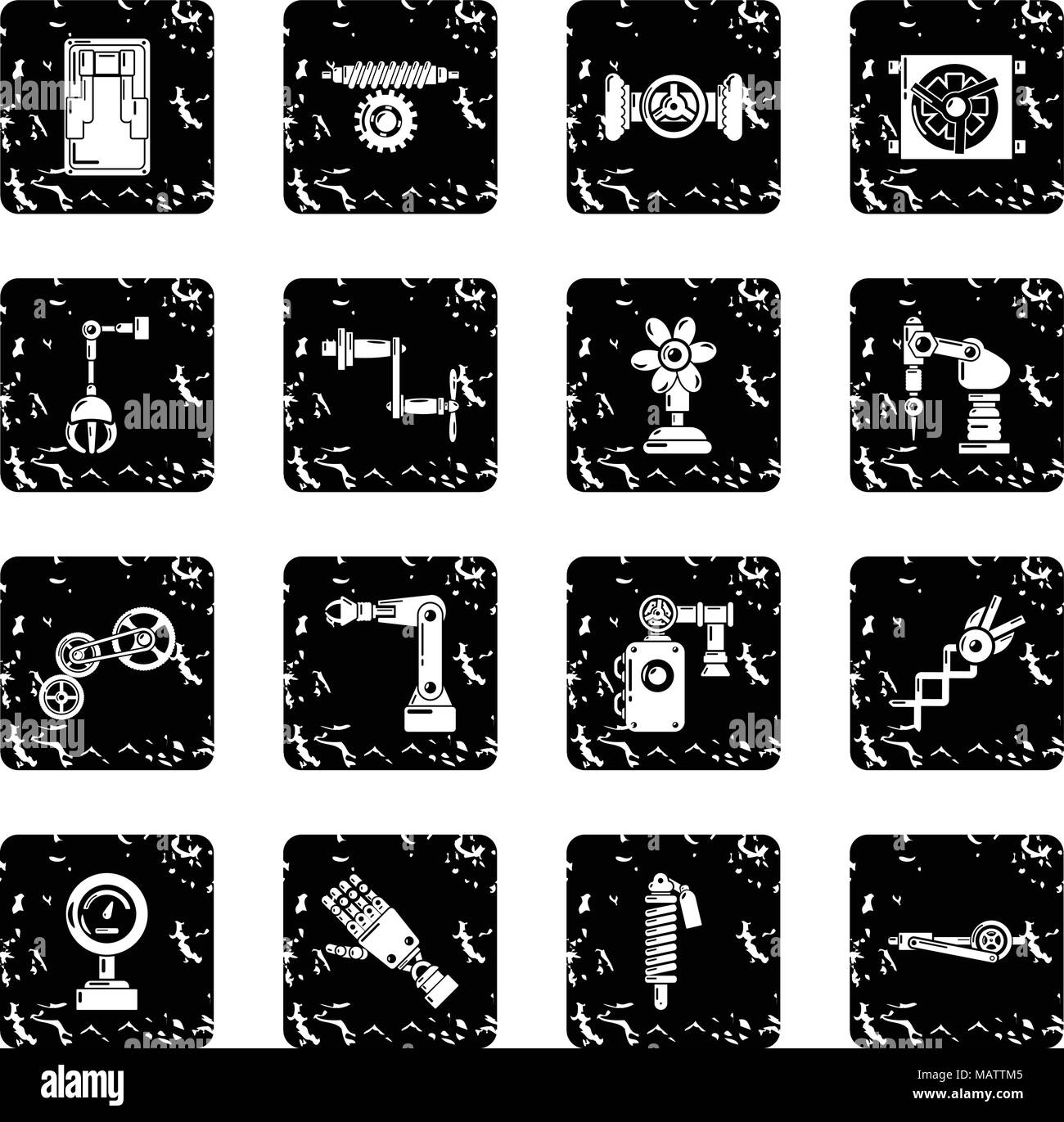 Technical mechanisms icons set grunge vector Stock Vector Image & Art ...