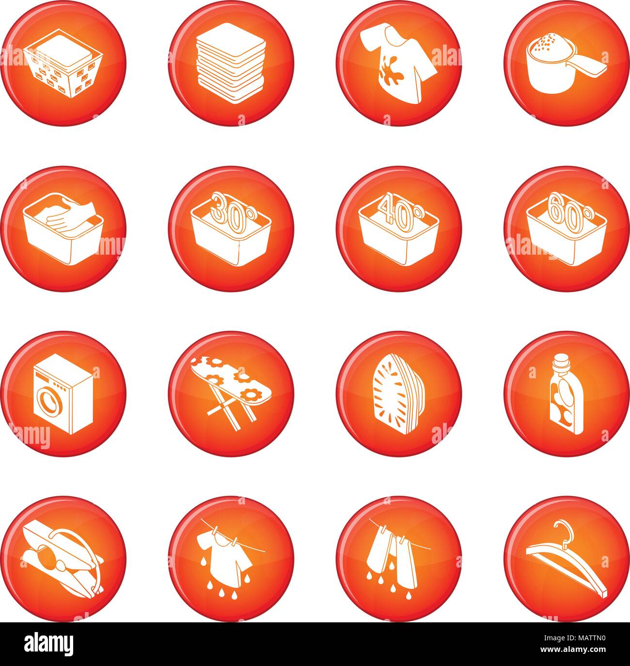 Laundry icons set red vector Stock Vector Image & Art - Alamy
