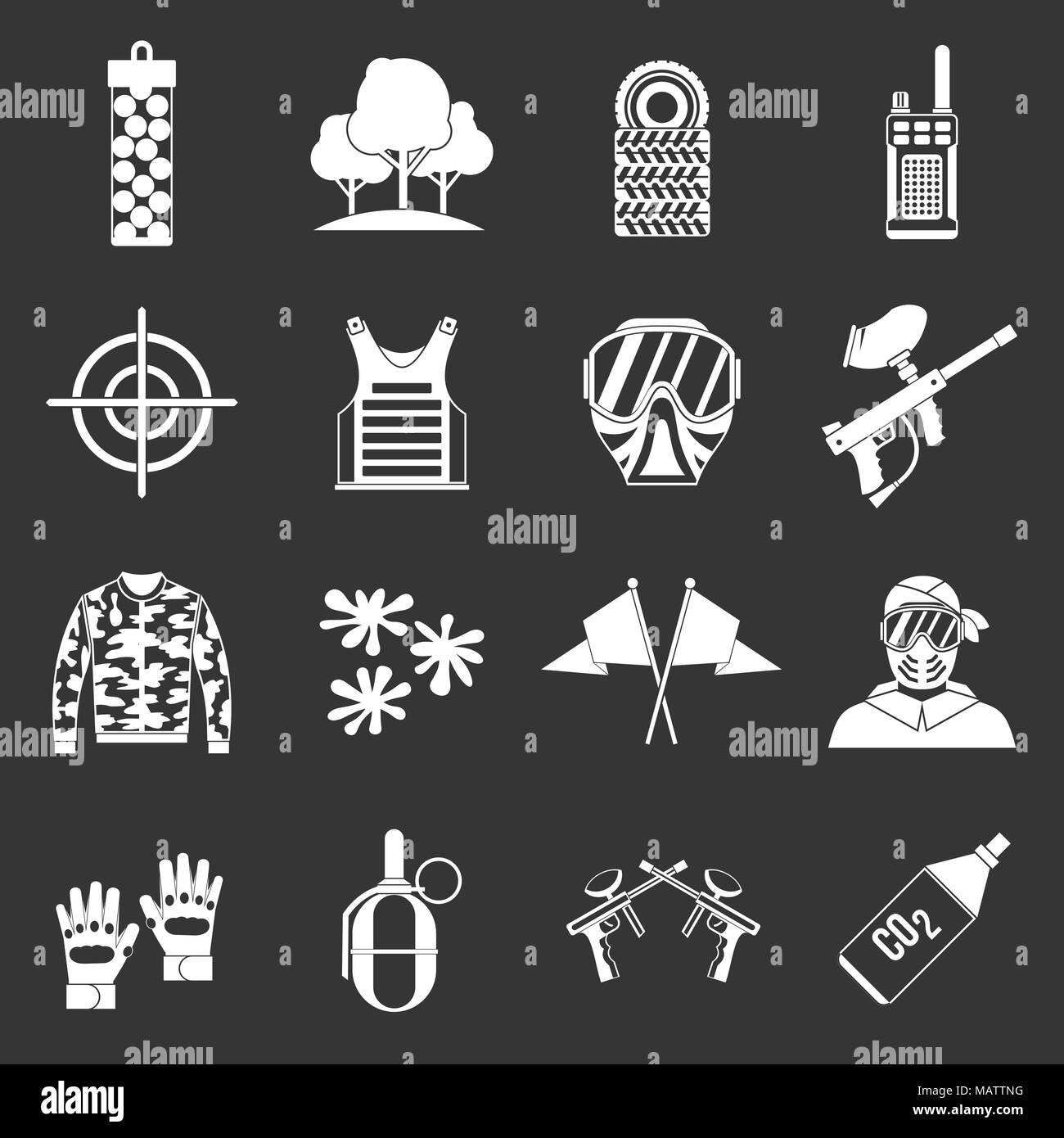 Paintball icons set grey vector Stock Vector Image & Art - Alamy