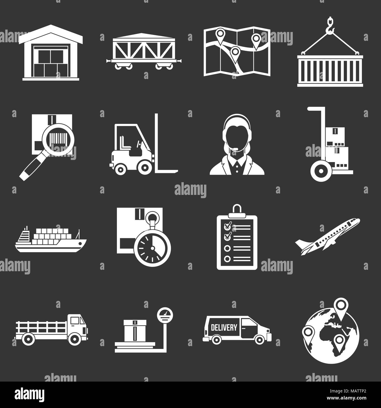 Logistic icons set grey vector Stock Vector Image & Art - Alamy