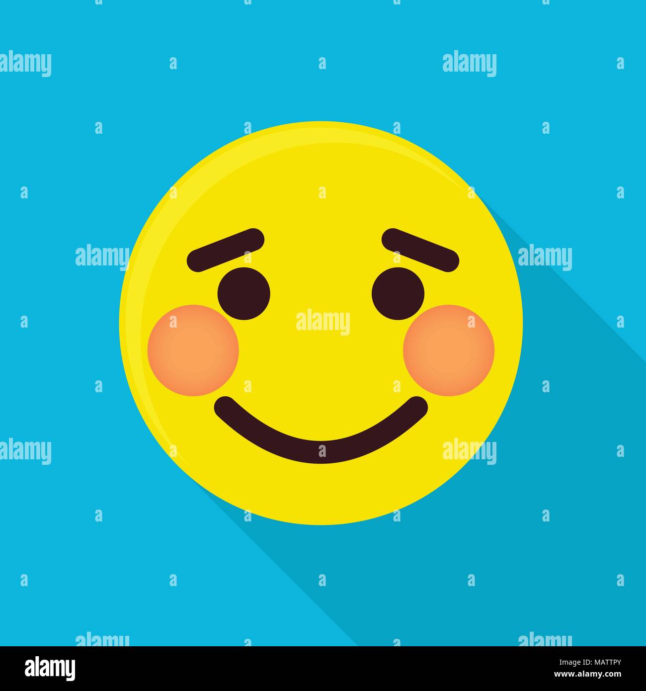 Shy emoticon icon, flat style Stock Vector Image & Art - Alamy