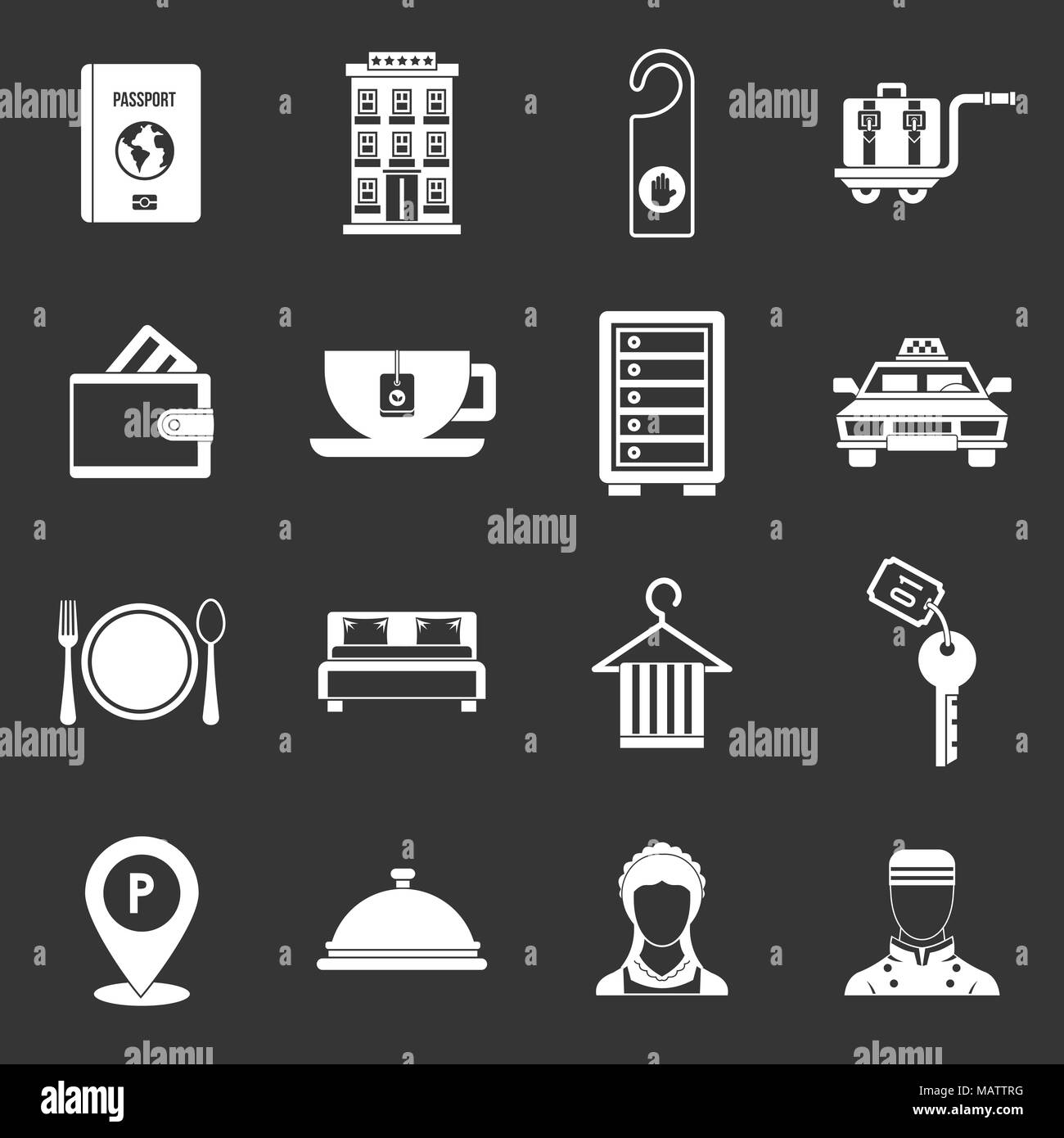 Hotel icons set grey vector Stock Vector Image & Art - Alamy