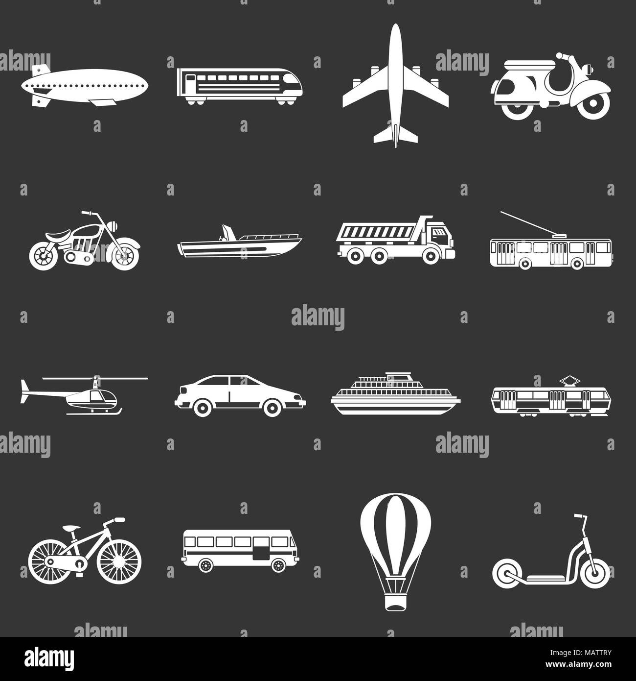 Transportation icons set grey vector Stock Vector Image & Art - Alamy