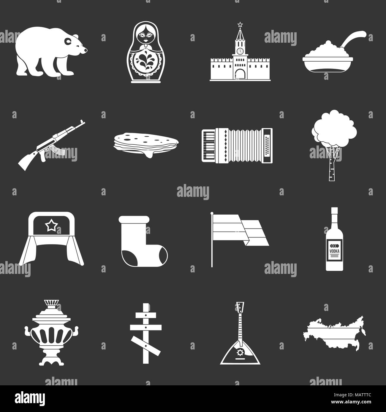 Russia icons set grey vector Stock Vector Image & Art - Alamy