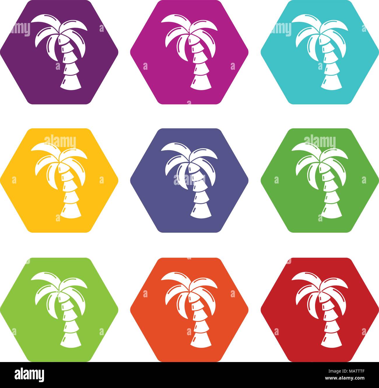 Palm icons set 9 vector Stock Vector Image & Art - Alamy