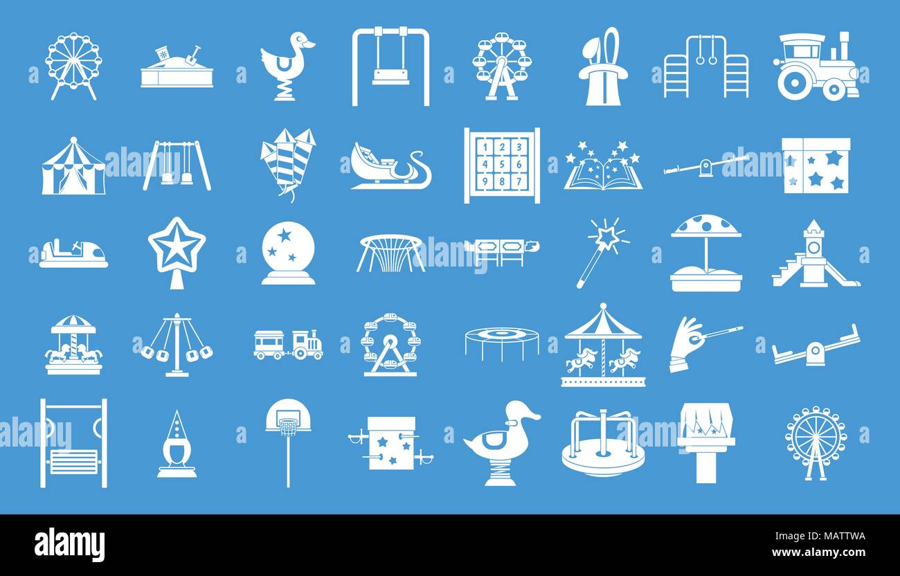 Kid amusement icon blue set vector Stock Vector Image & Art - Alamy