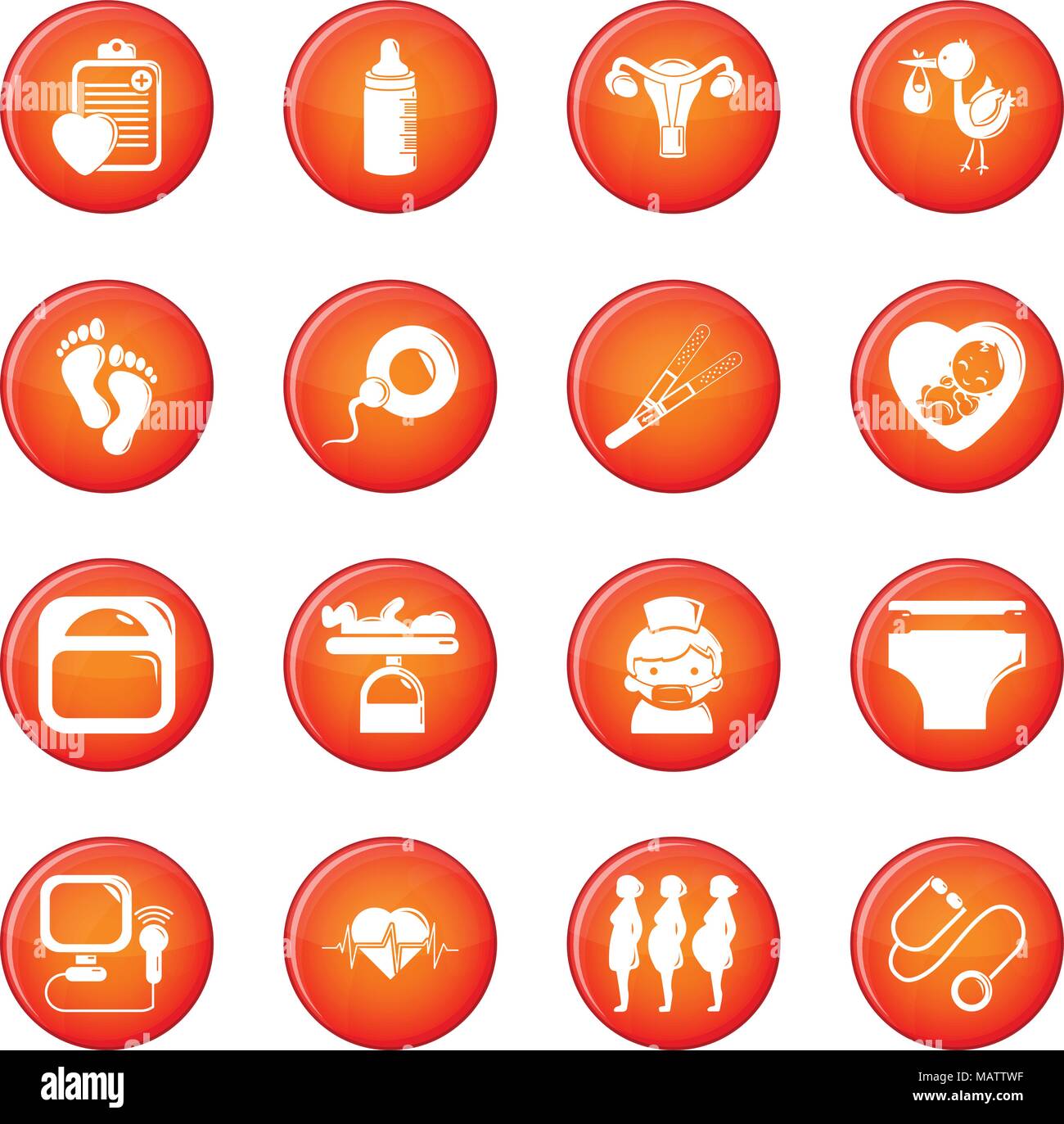 Pregnancy icons set red vector Stock Vector Image & Art - Alamy