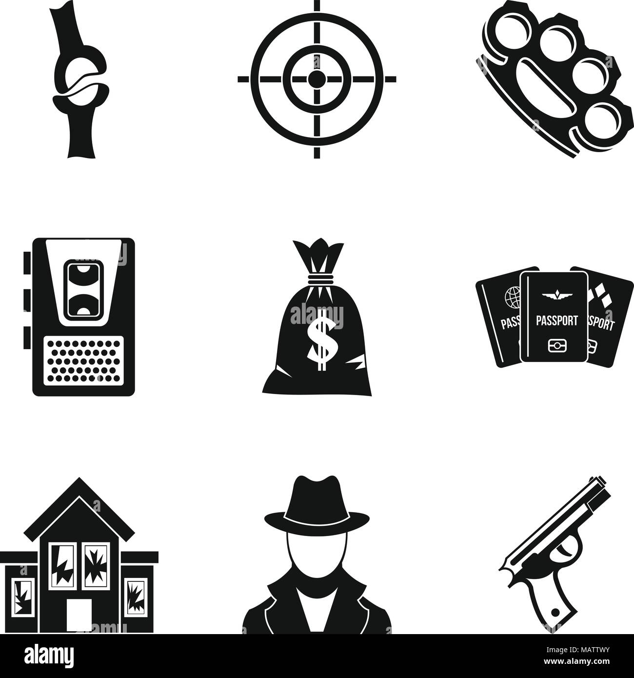 Violation icons set, simple style Stock Vector Image & Art - Alamy