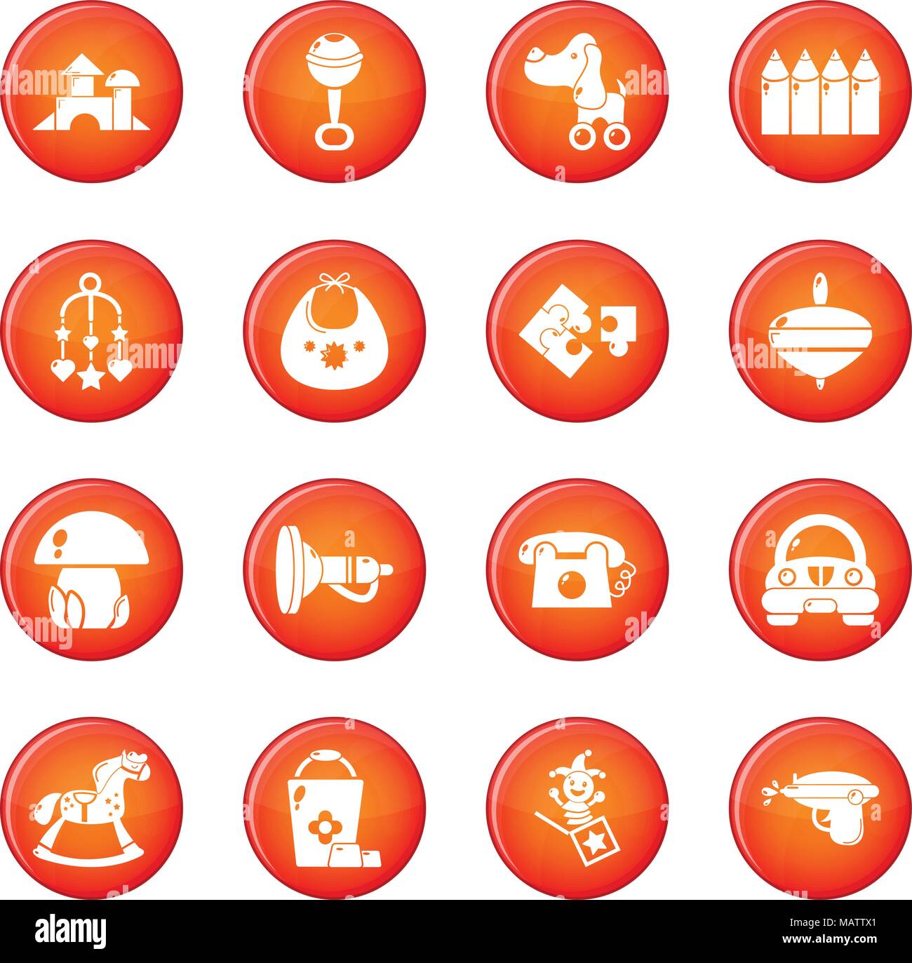 Kindergarten icons set red vector Stock Vector Image & Art - Alamy