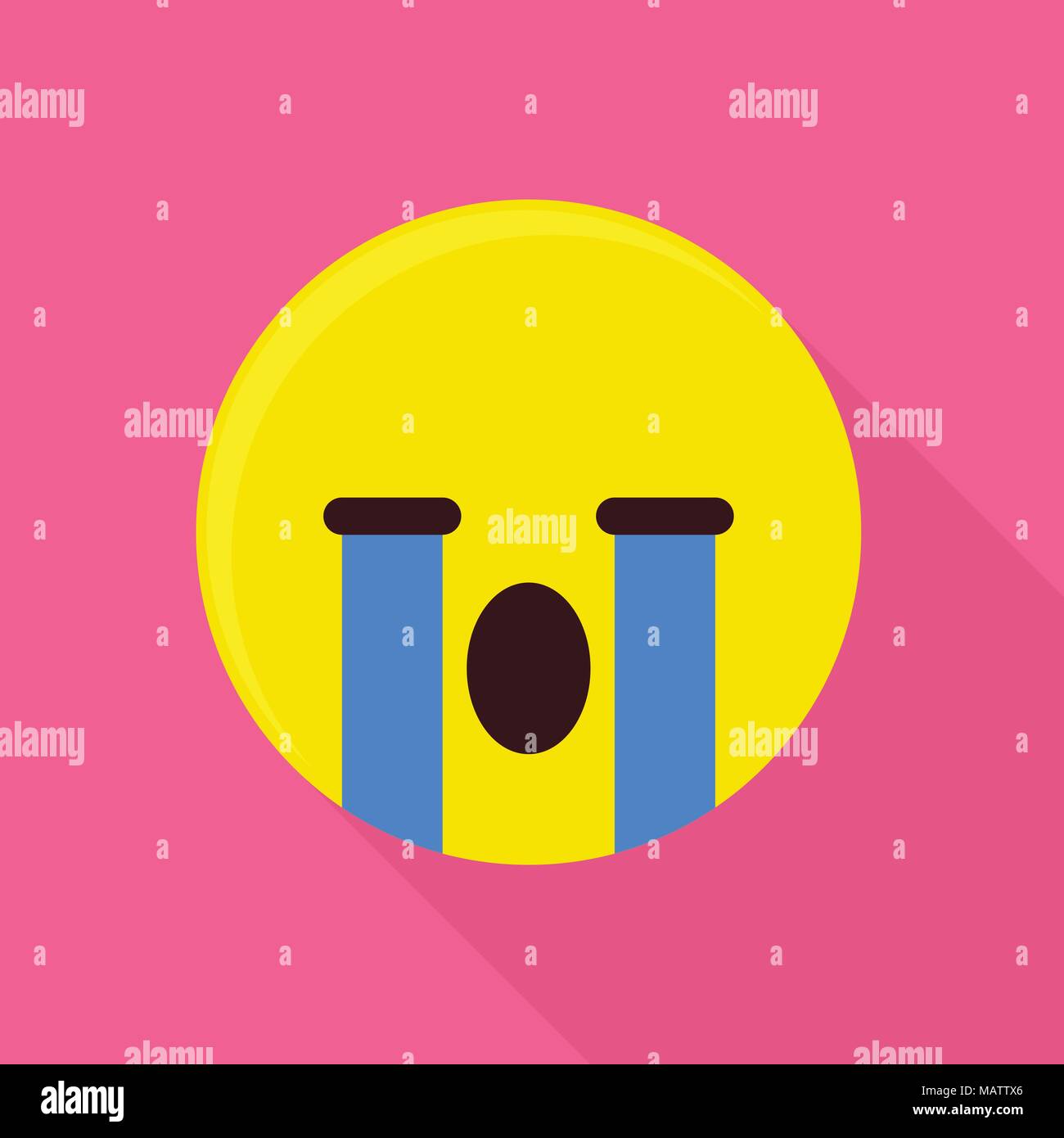 Weeping emoticon icon, flat style Stock Vector Image & Art - Alamy