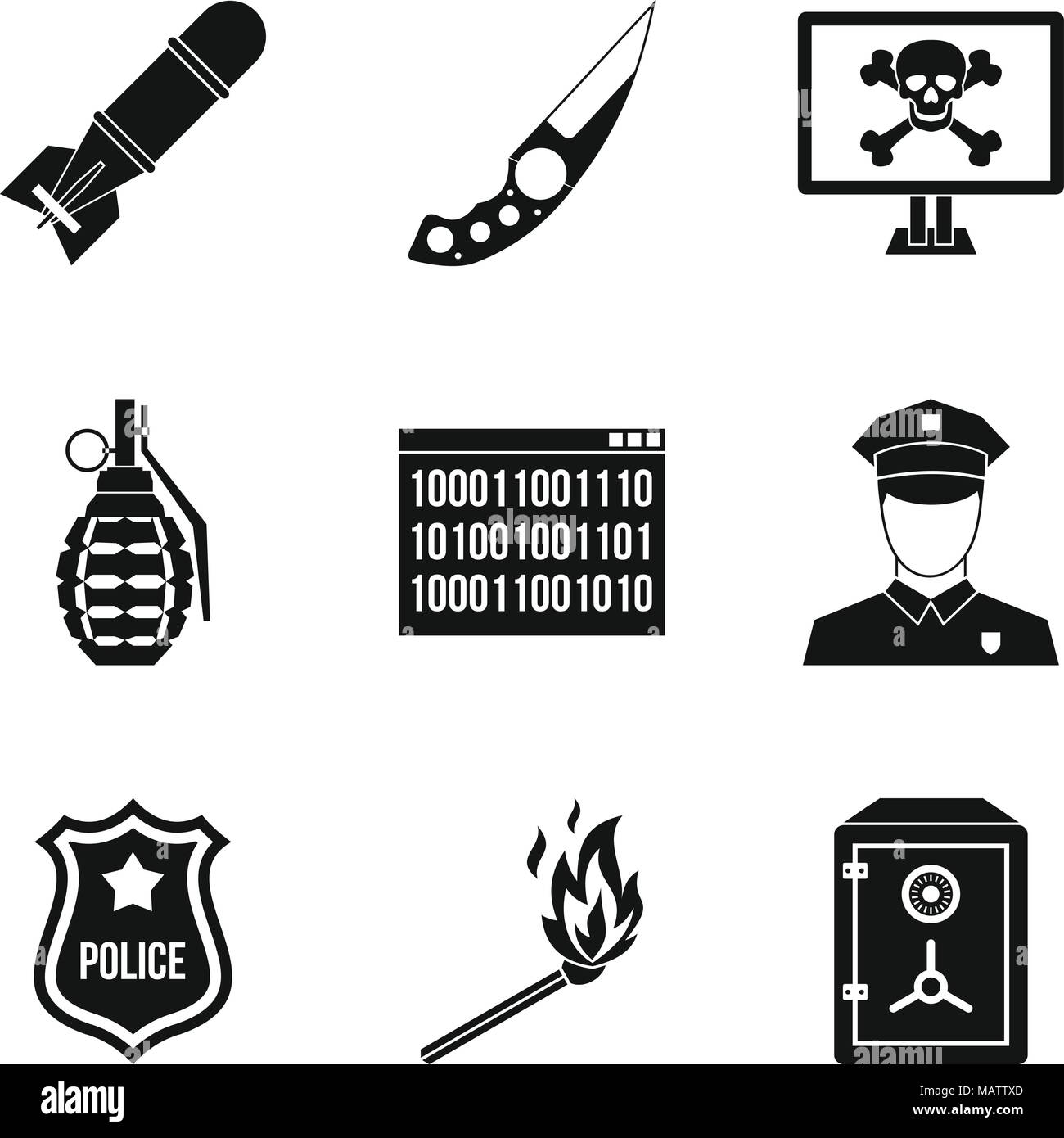 Offence icons set, simple style Stock Vector Image & Art - Alamy