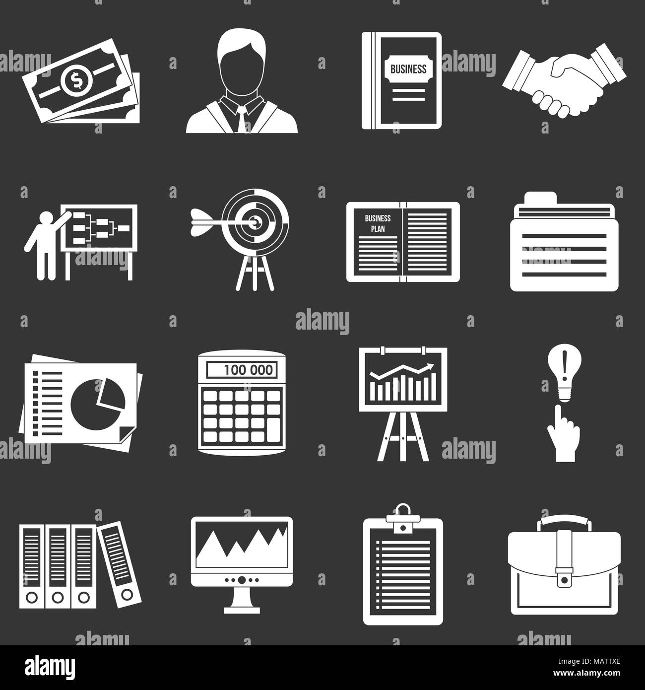 Business plan icons set grey vector Stock Vector Image & Art - Alamy