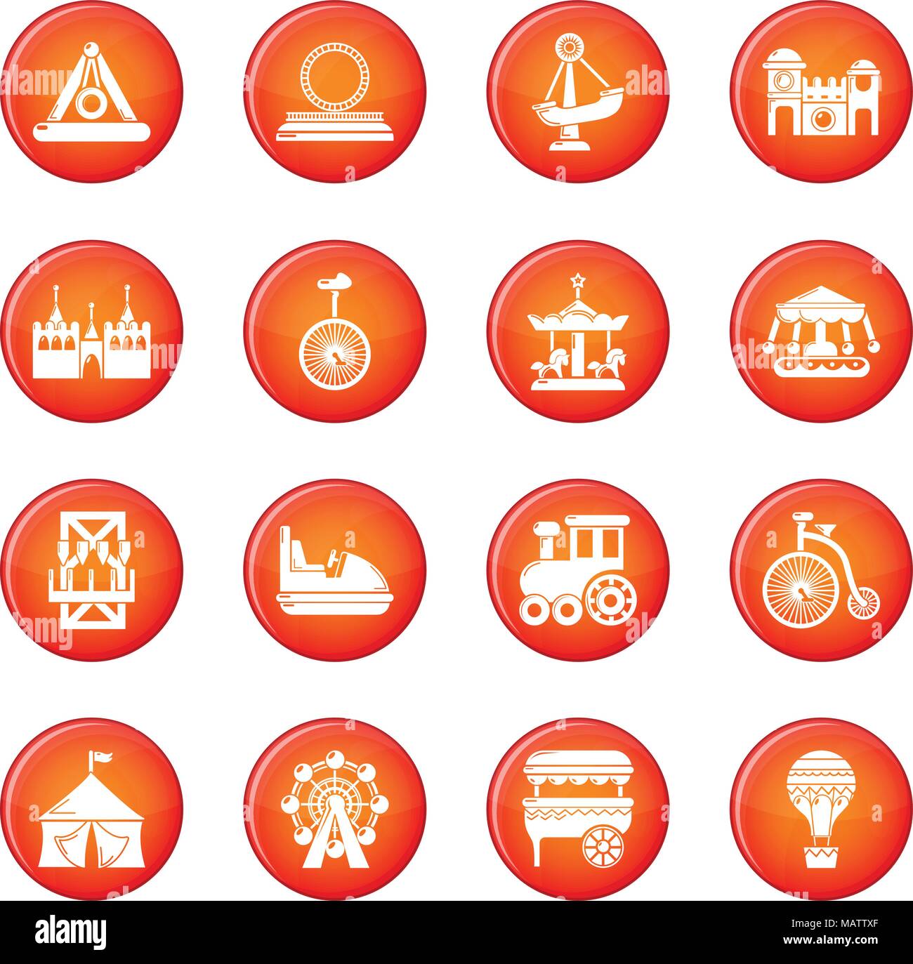 Amusement park icons set red vector Stock Vector Image & Art - Alamy
