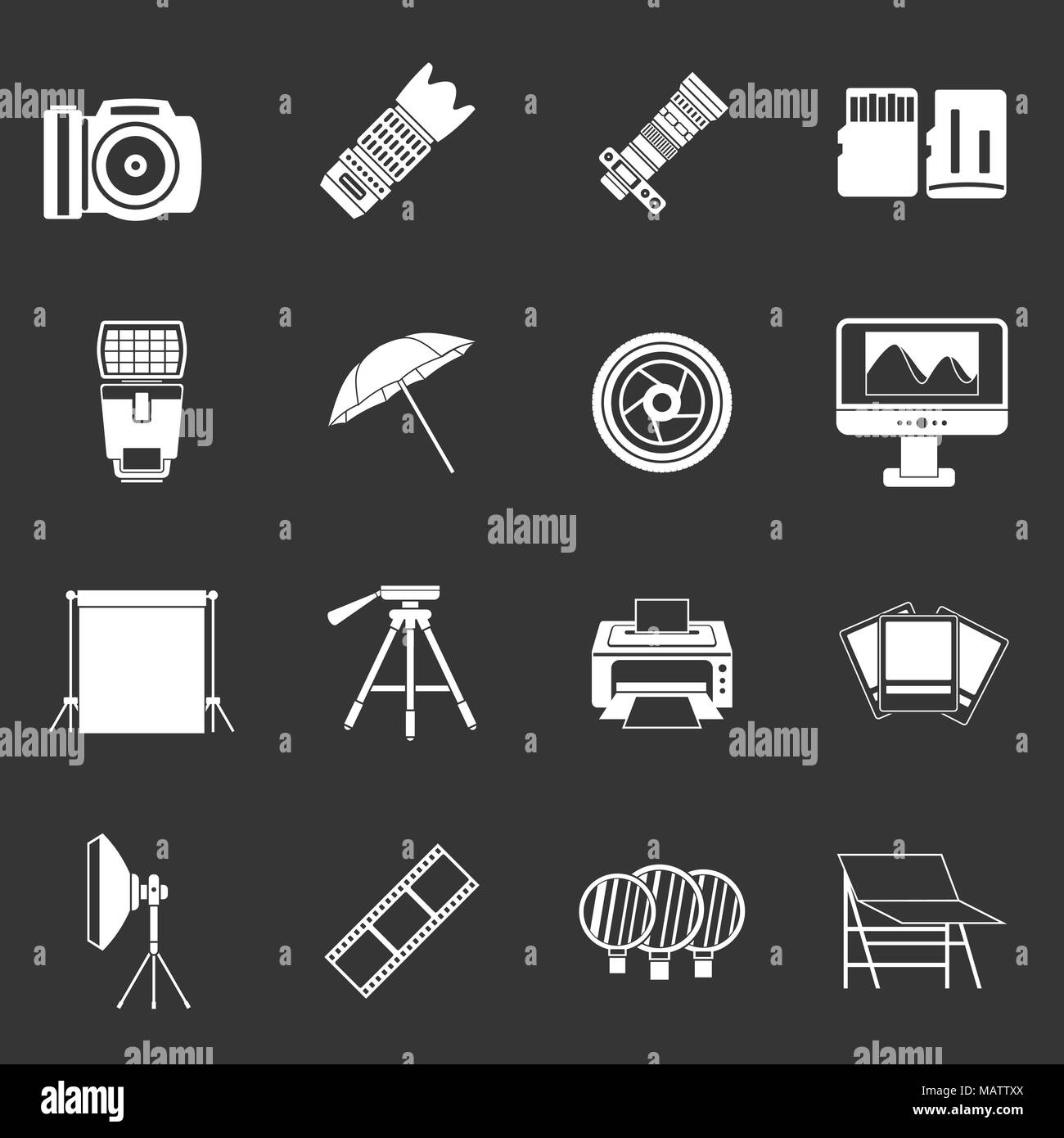 Photo studio icons set grey vector Stock Vector Image & Art - Alamy