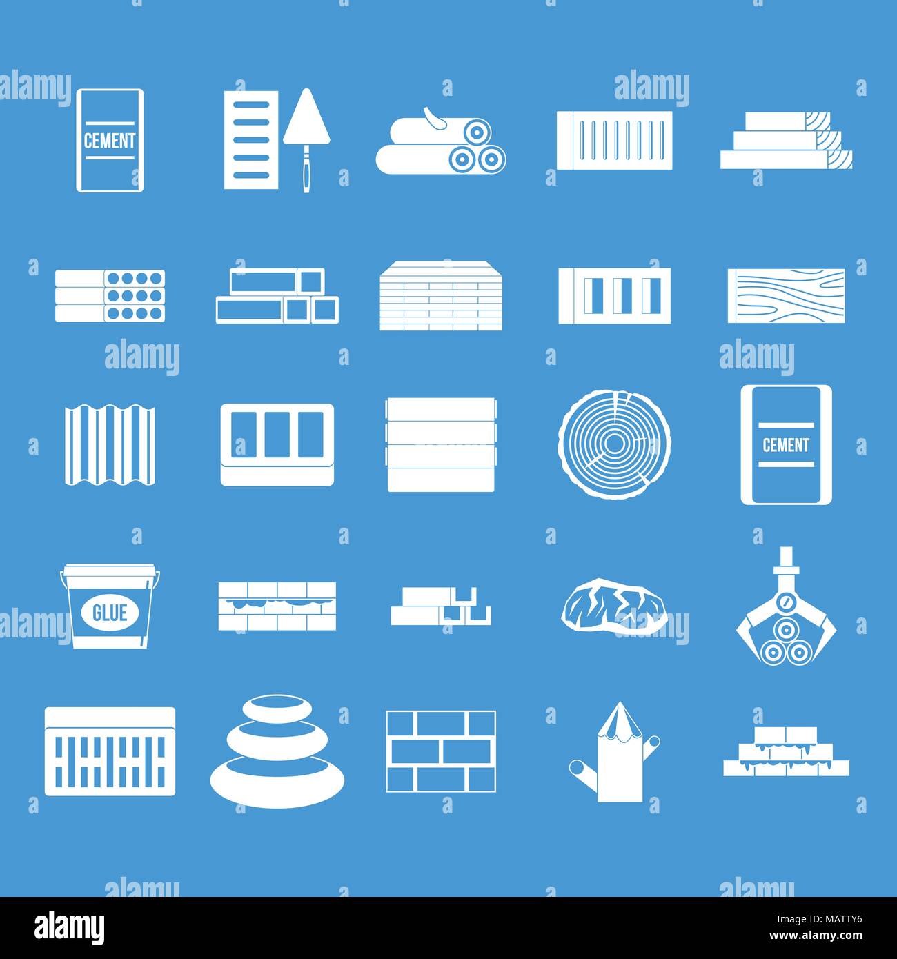 Construction materials icon blue set vector Stock Vector Image & Art ...