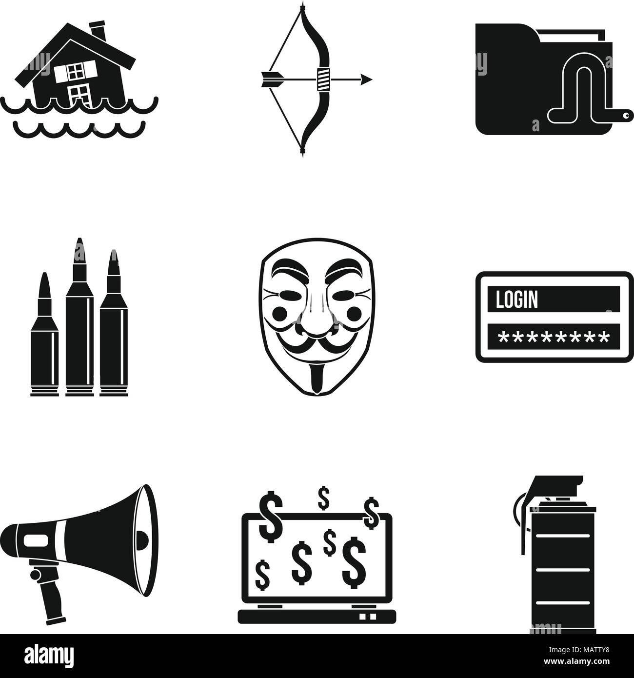 Lure icons set, simple style Stock Vector Image & Art - Alamy