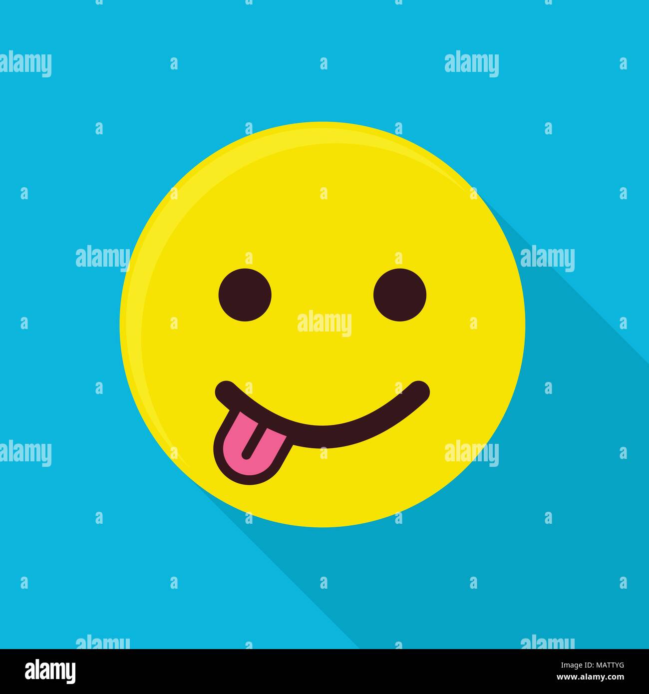 Emoticon with tongue icon, flat style Stock Vector Image & Art - Alamy